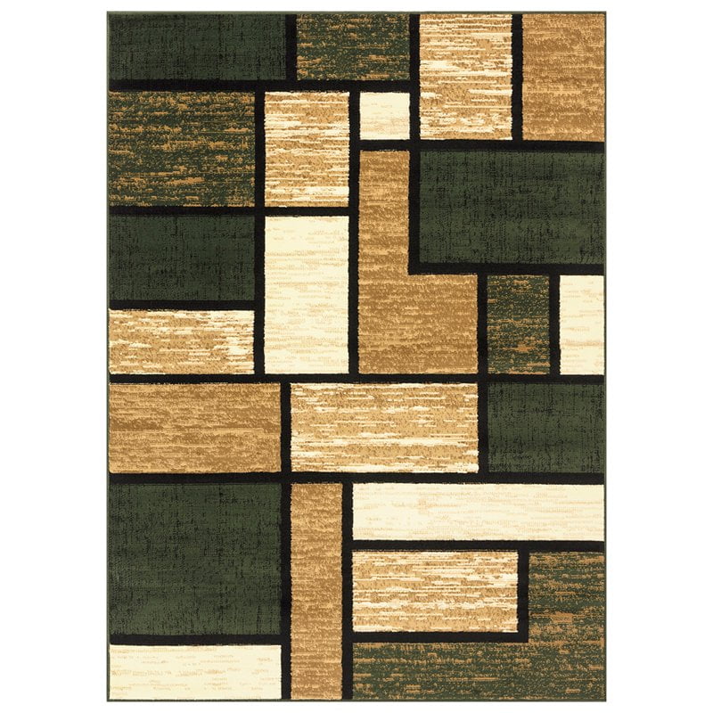 Princess 5x7 Geometric Abstract Area Rug 809 Cream Green - Walmart.com