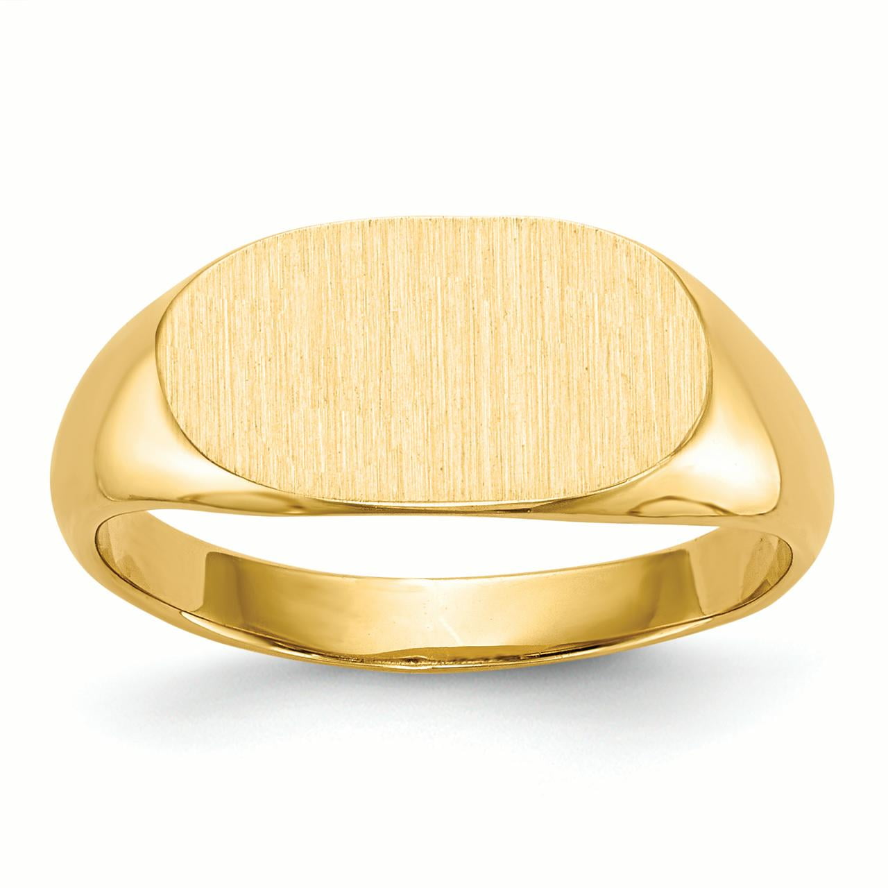 Ring Women Signet - 14K Yellow Gold 7 MM Oval Engravable Signet Ring ...