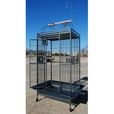 "X-Large 28"" x 22"" x 75""H Wrought Iron Bird Cage with Toy Hook ...