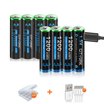 20 Pack AA Batteries 3000mAh 1.2V Ni-MH High Capacity AA Rechargeable Batteries with 5 Pack ...