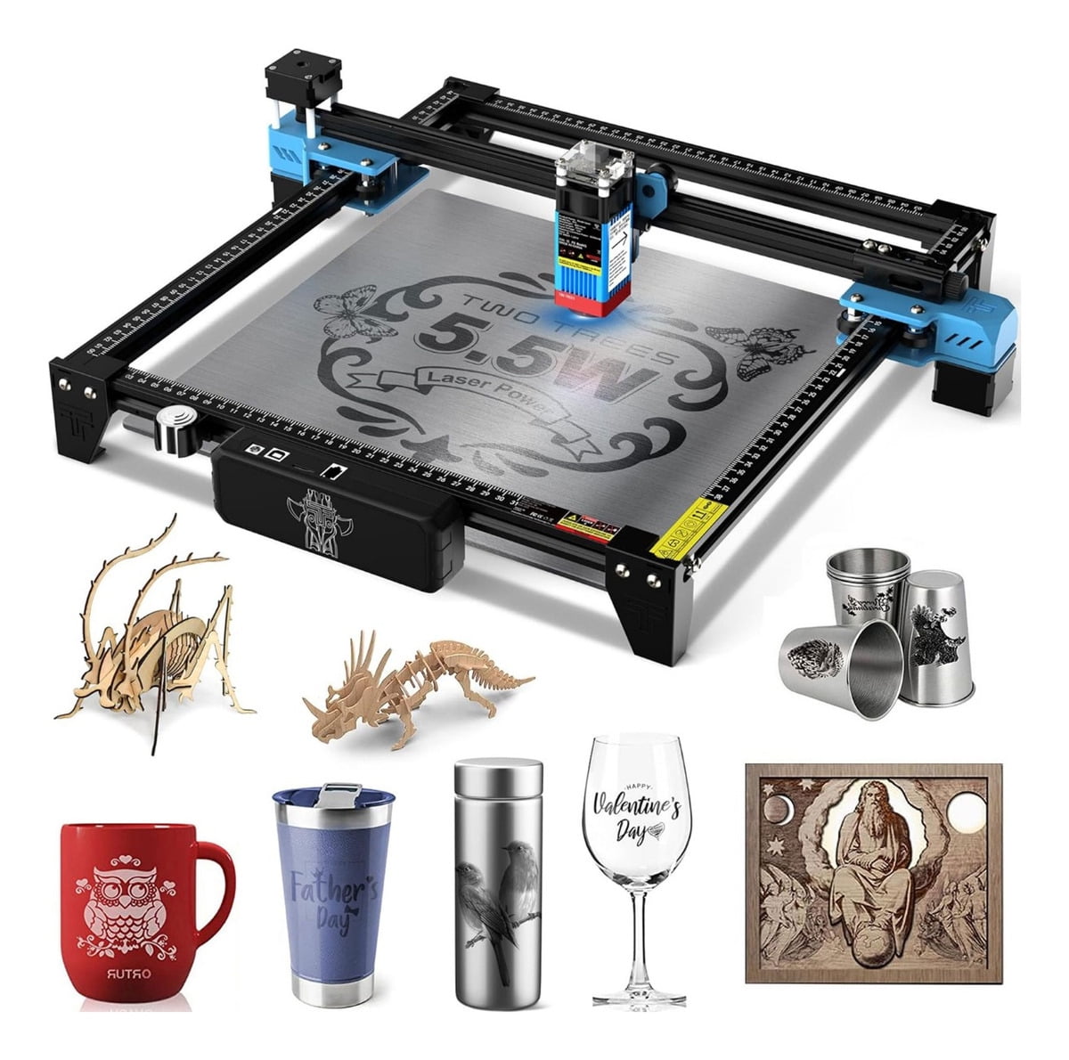 Máquina de grabado Laser TwoTrees Potencia de salida de 5,5 W Área de ...