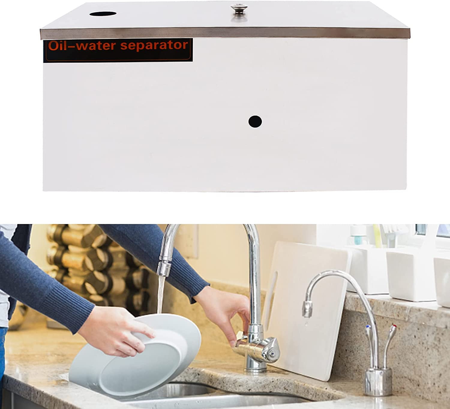 FETCOI Commercial Grease Interceptor, Stainless Steel 25LB Grease Trap ...