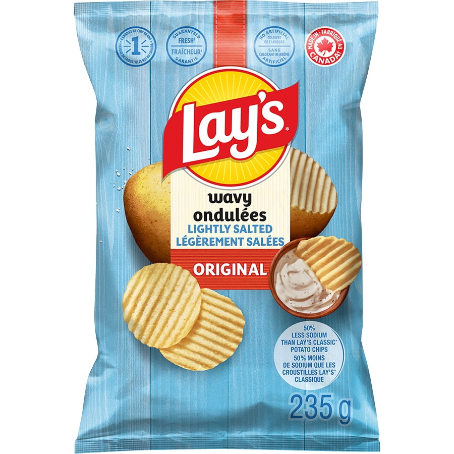 Click here for Lays Wavy Lightly Salted Potato Chips 235 G prices