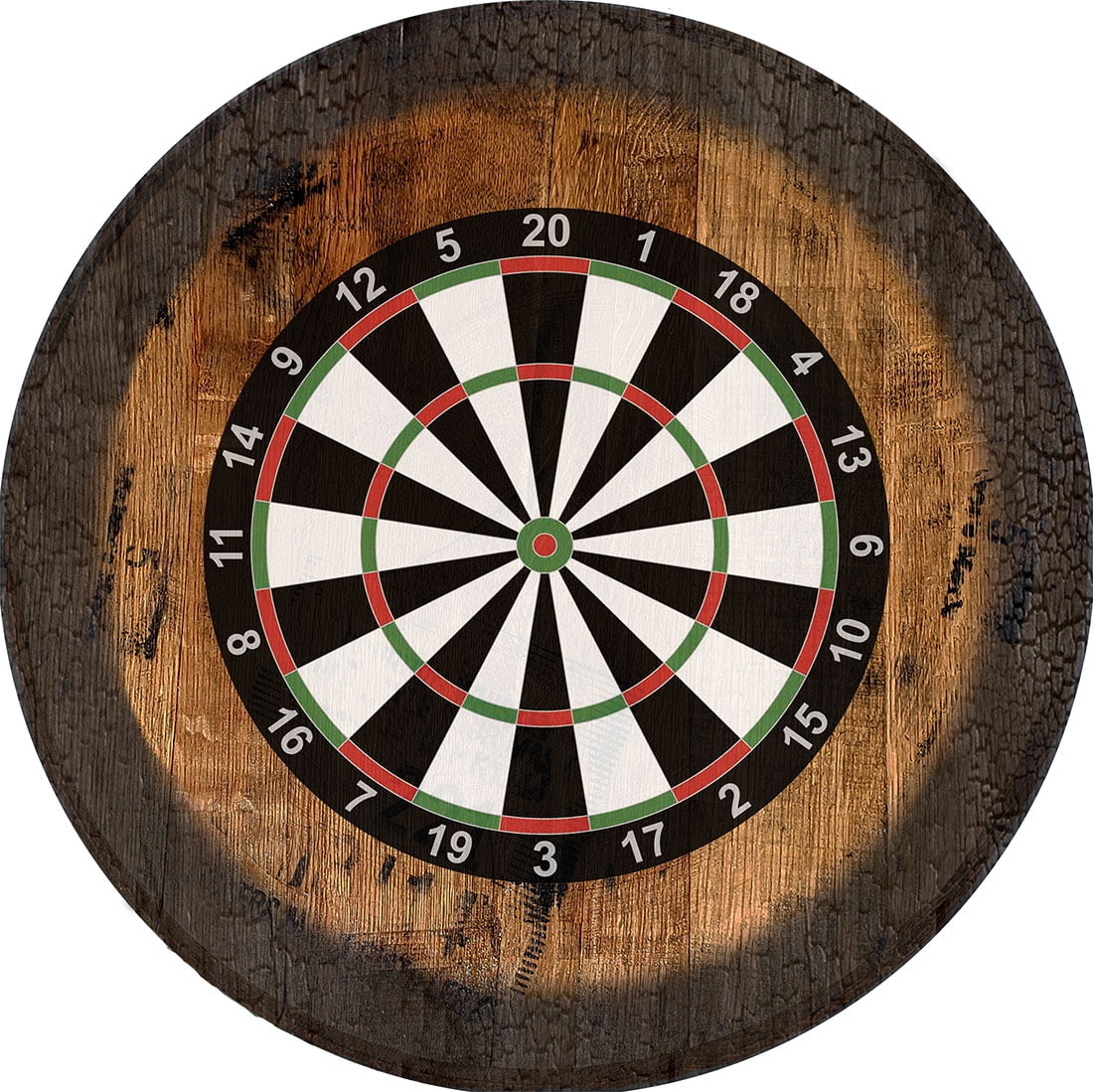 Dart Board Dart Sign Large Oak Whiskey Barrel Wood Wall Decor - Walmart.com