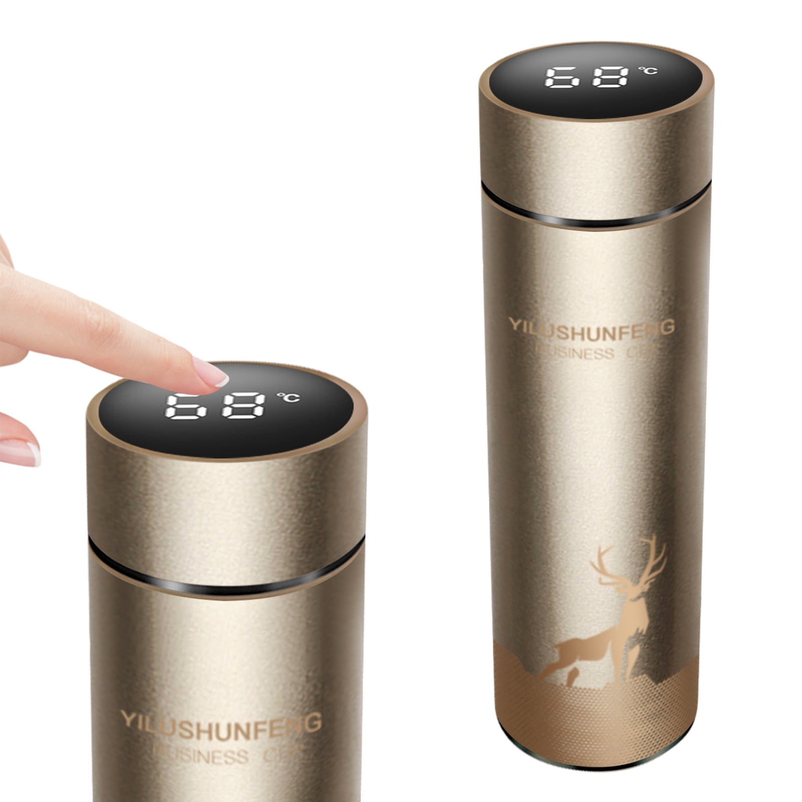 Andoer Intelligent Temperature Display Insulated Bottle 17.6oz/ 500ml ...