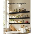 Black 47.2 Inches Floating Wall Shelf Set of 3 for Bathroom Living Room ...
