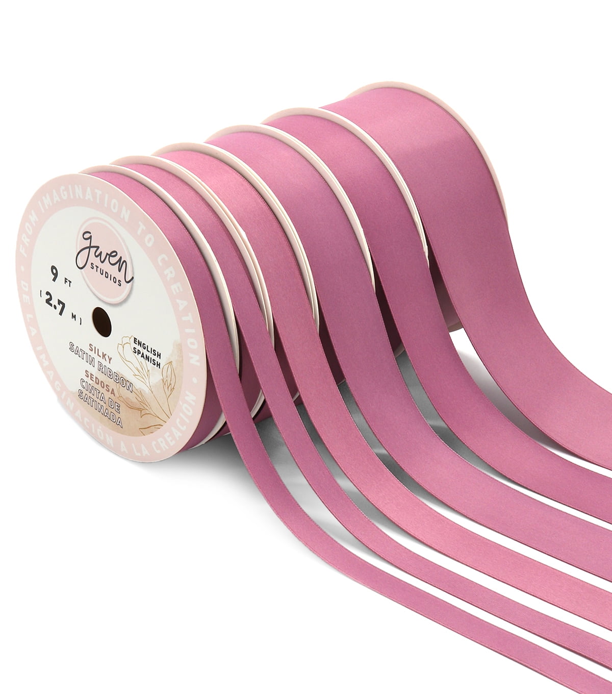 Plum Silk Satin Ribbon Set, 4 Widths, 18 Yards by Gwen Studios ...