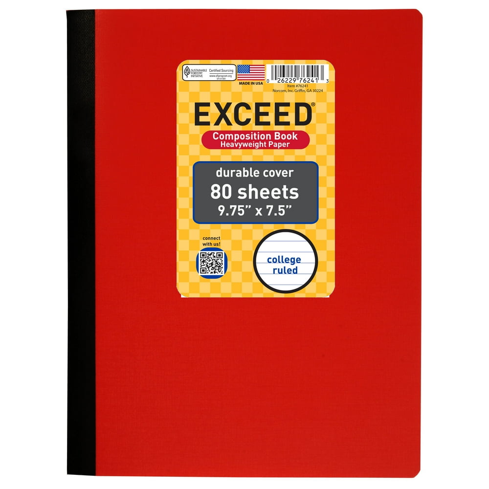 Exceed Poly Composition Book, College Ruled, 80 Sheets, 9.75" x 7.5 ...