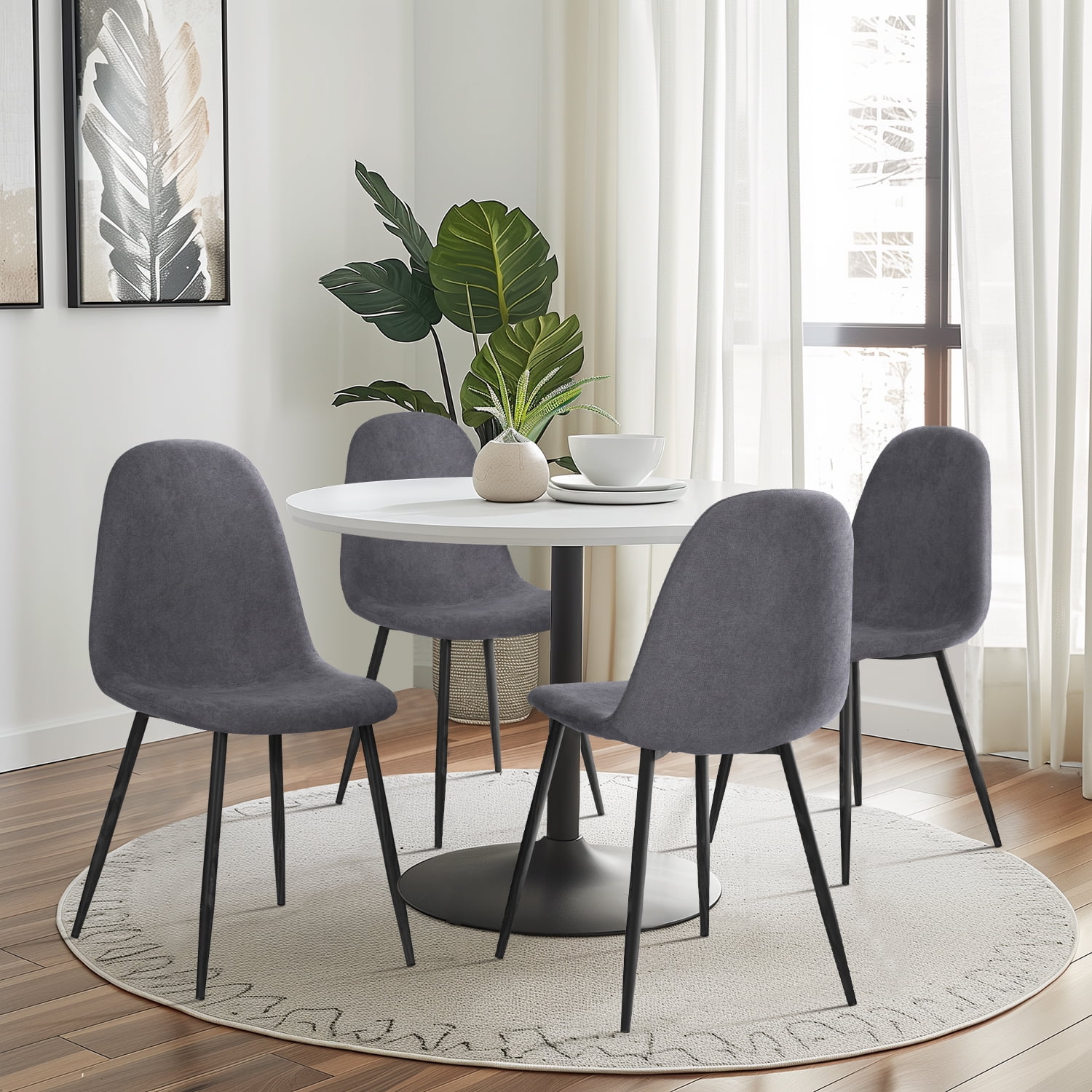 Click here for Homy Casa Set Of 4 Armless Upholstered Side Chairs... prices