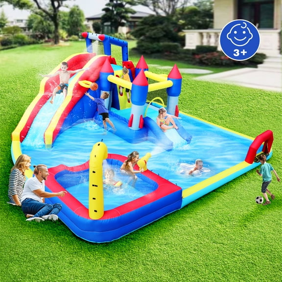Sunny & Fun Inflatable Water Slide & Blow up Pool, Child Water Park for ...