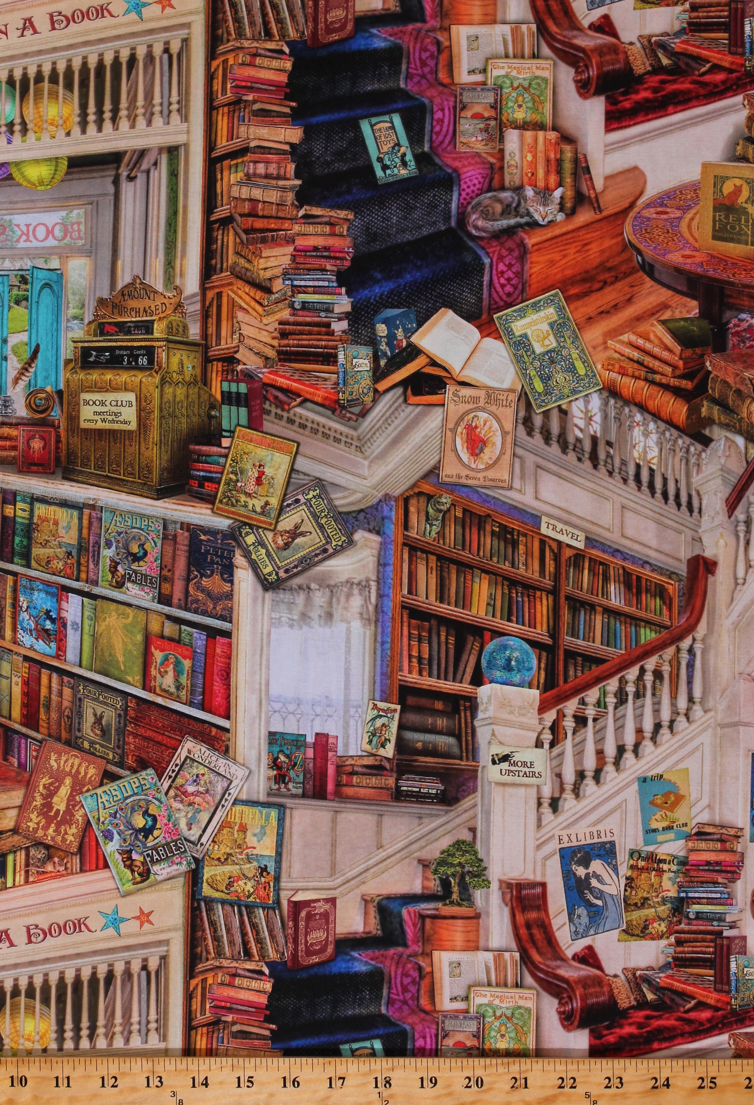 Cotton Library Books Covers Authentic Antique-look Classics Fairytales ...