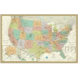 32x50 RMC Classic United States USA Wall Map Framed Edition - Black ...