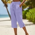 Avolia Polyester Cropped Pants Pure Color Fashion Trousers Autumn Daily ...
