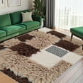 1PC Fluffy Square Area Rug Local Carpet, Lightweight Washable Easy-to ...