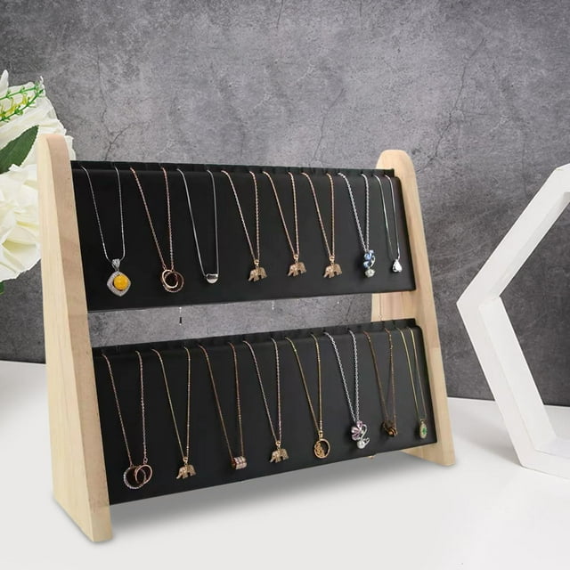 Wood Necklace Display Stand, Jewelry Display Boards Chains Showcase ...