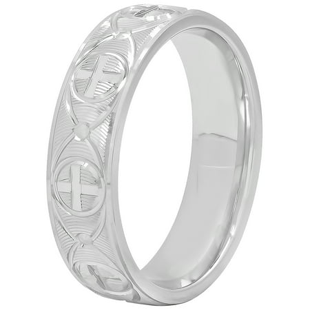 Brilliance Fine Jewelry - Men's High Polish 6mm Sterling Silver Cross ...