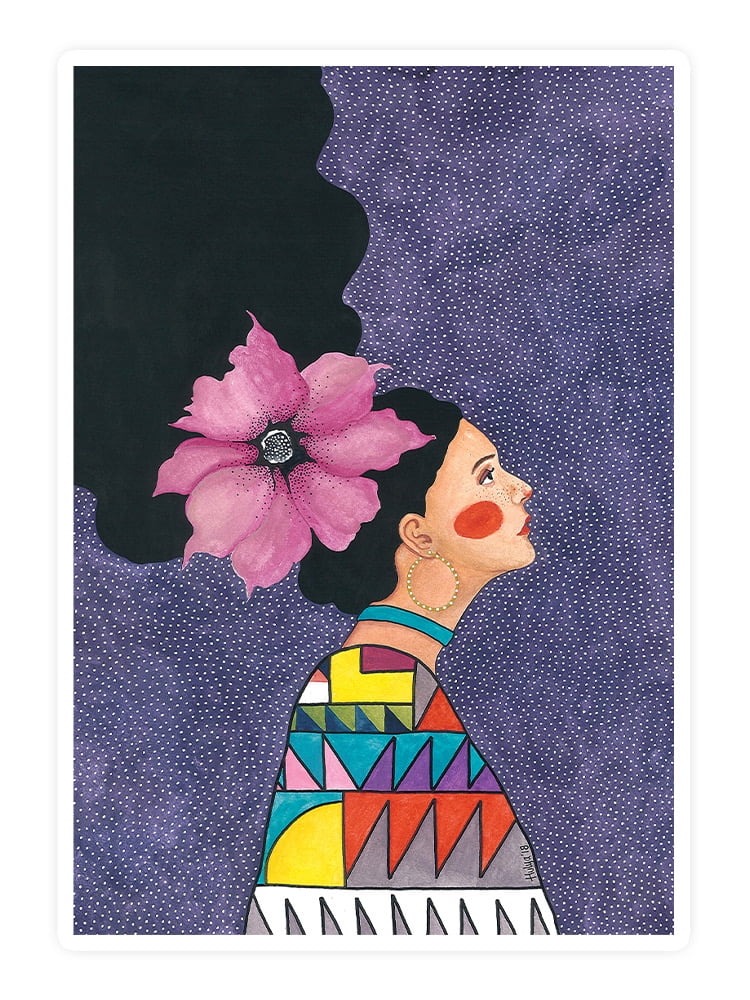 Pastell Flower Hair Sticker -Hulya Ozdemir Designs, Vinyl Sticker ...