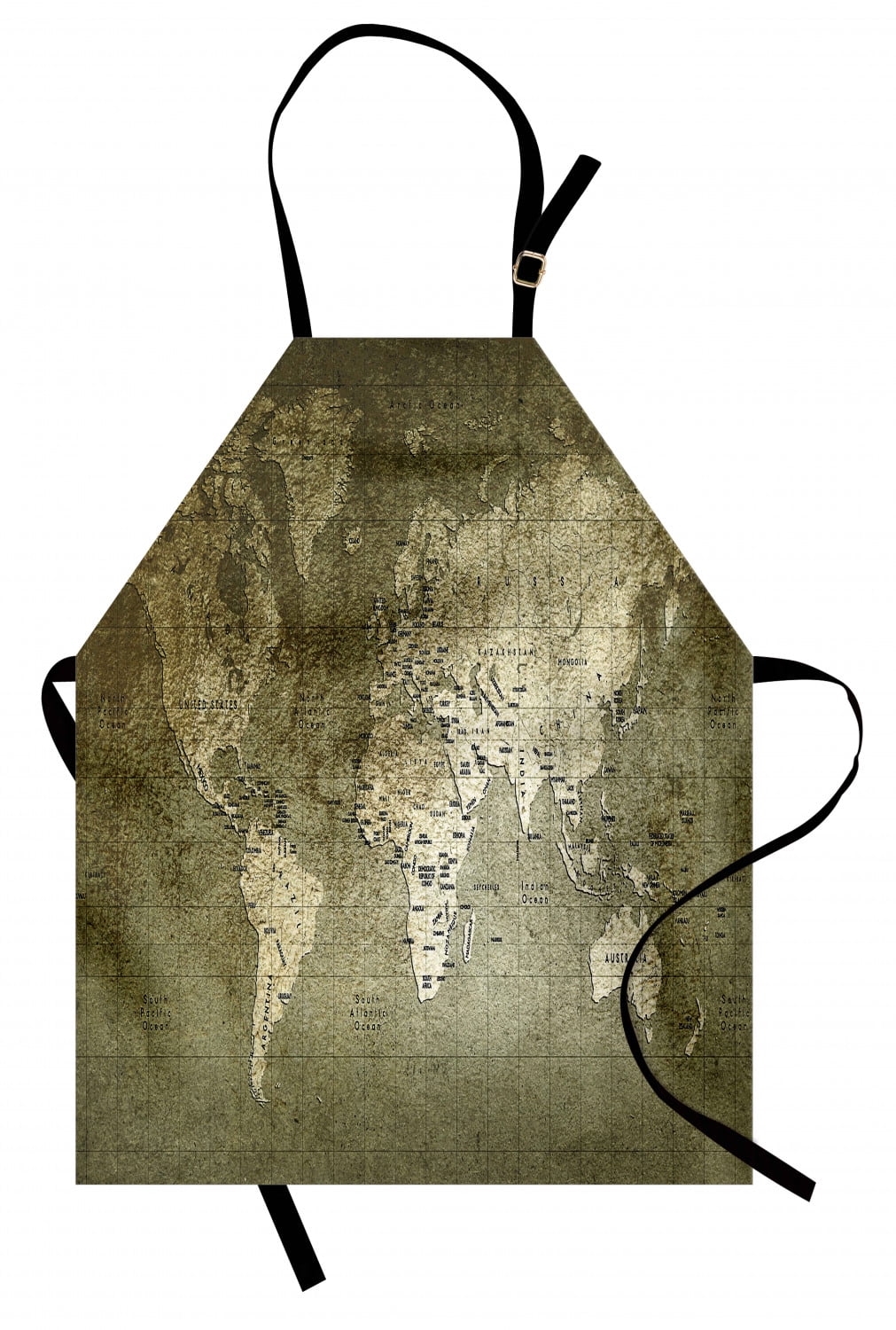 Antique Apron Old World Map with Great Texture Nostalgic Ancient Plan ...