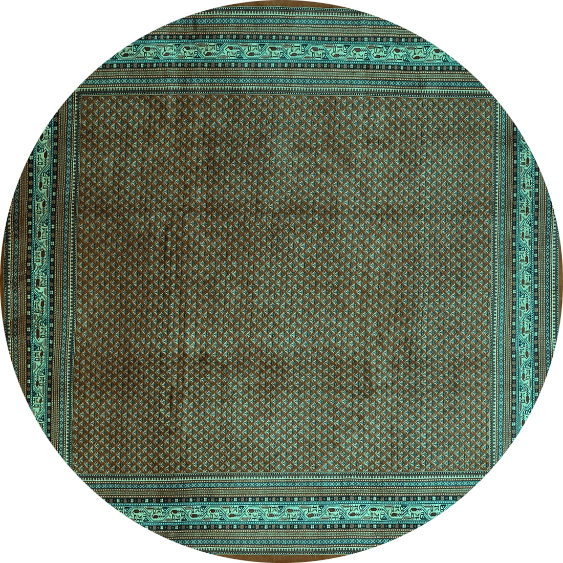 Ahgly Company Indoor Round Persian Turquoise Blue Traditional Area Rugs ...