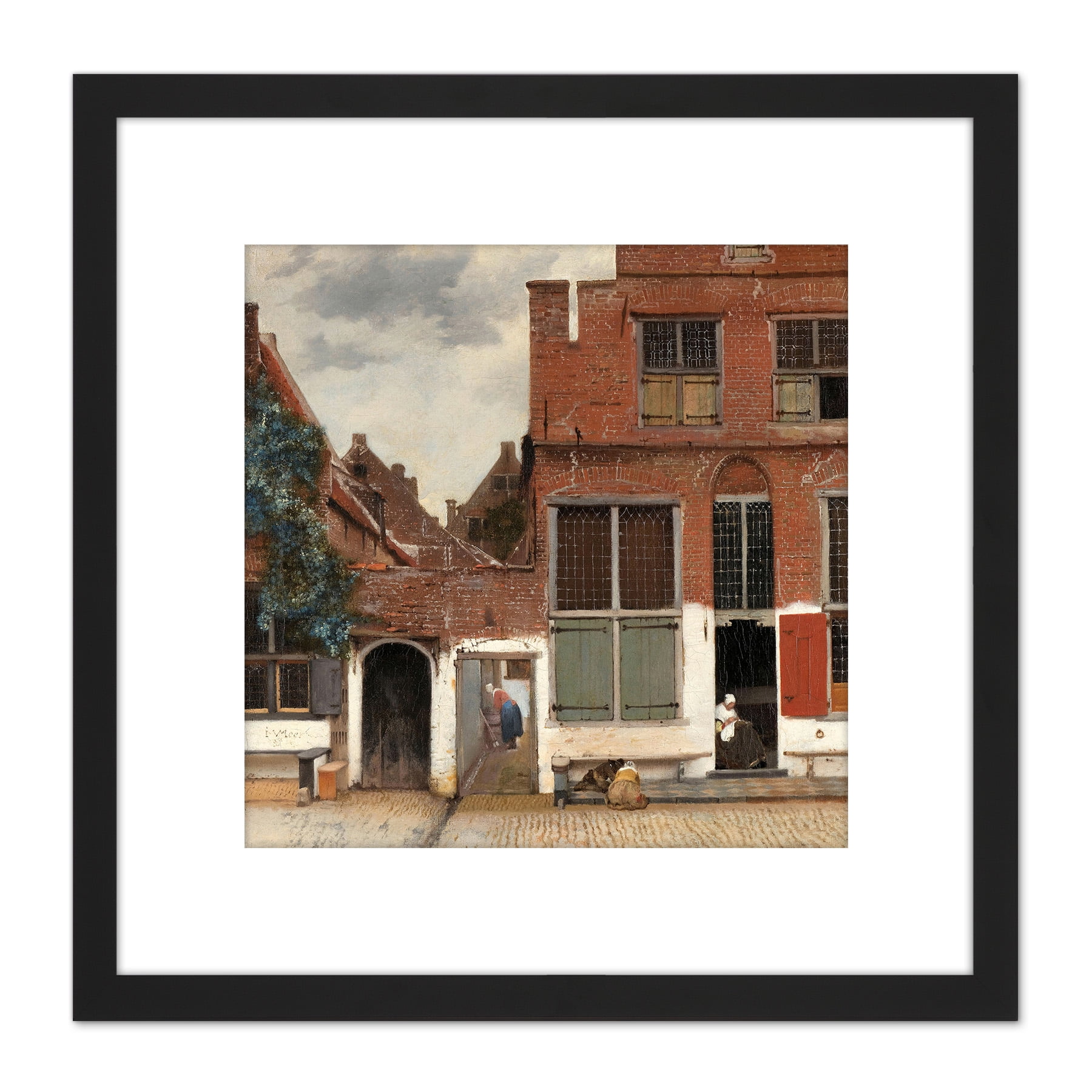 Vermeer View Of Houses In Delft The Little Street 8X8 Inch Square ...