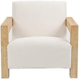 Meridian Furniture Ward Cream Linen Textured Fabric Accent Chair ...
