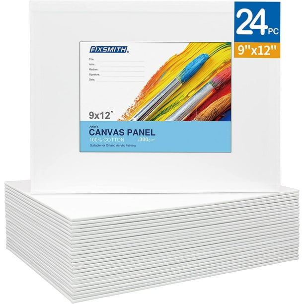 FIXSMITH Painting Canvas Panel Boards - 9x12 Inch Art Canvas,24 Pack ...