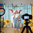 Farms Cute Pigs Photography Backdrop 10x8FT, Sunflower Blue Wood ...