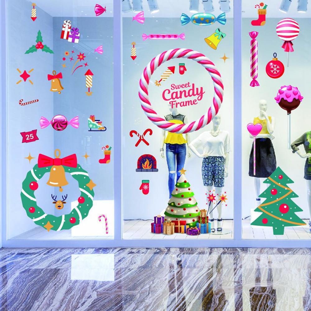 Decals Stickers for Christmas Decoration 4 Set Candy Party Wall Decals ...