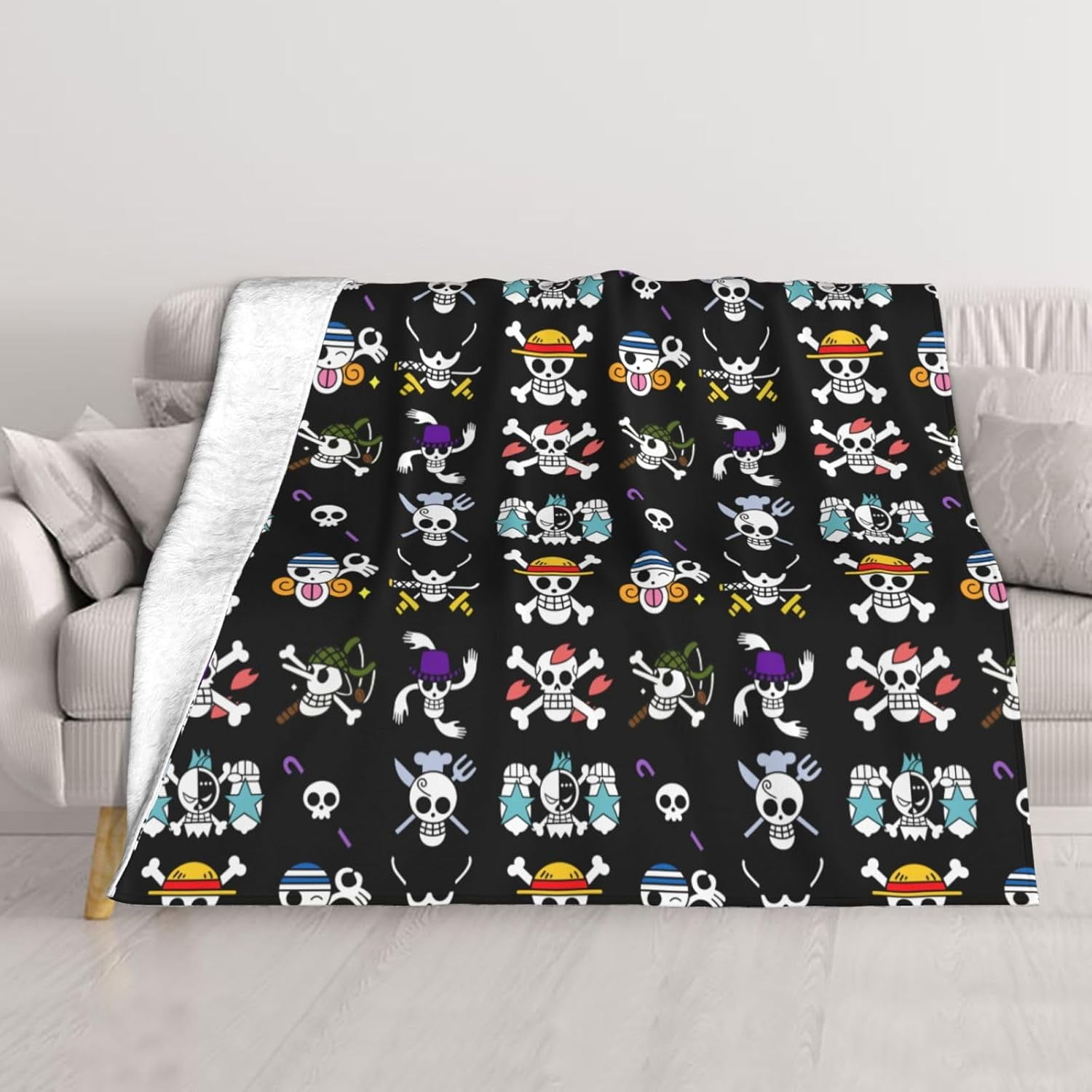 Goodthings One Piece Anime Throws Blanket Lightweight Blanket For Couch Sofa Bed Super Soft Cozy Warm Blankets 80X60 80X60