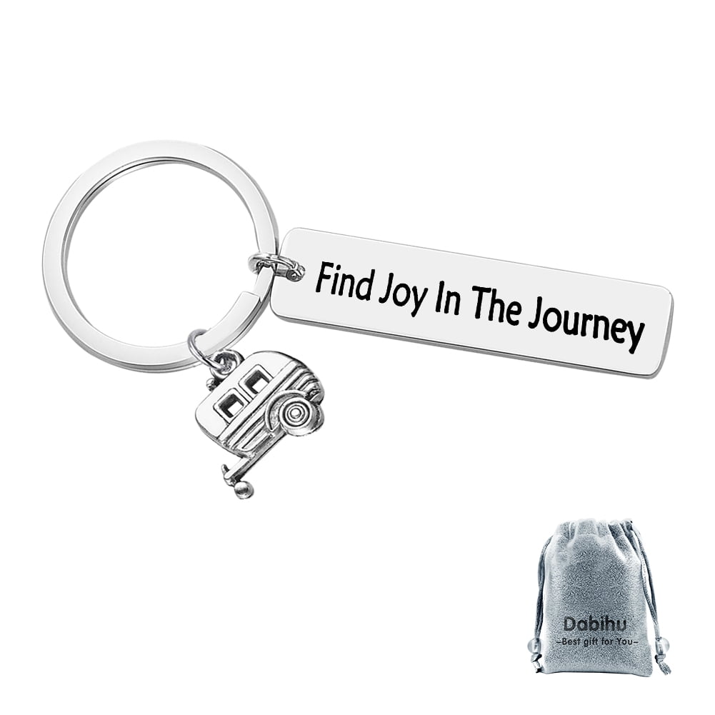 Find Joy in The Journey Keychain Happy Camper RV Trailer Keyring Enjoy ...