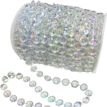 99ft Crystal Bead Garland Strands, Iridescent Hanging Crystal Beads ...