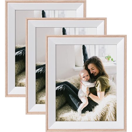 AmPm 8x10 Picture Frame with High Definition Glass,3 Pack Wood Textured ...