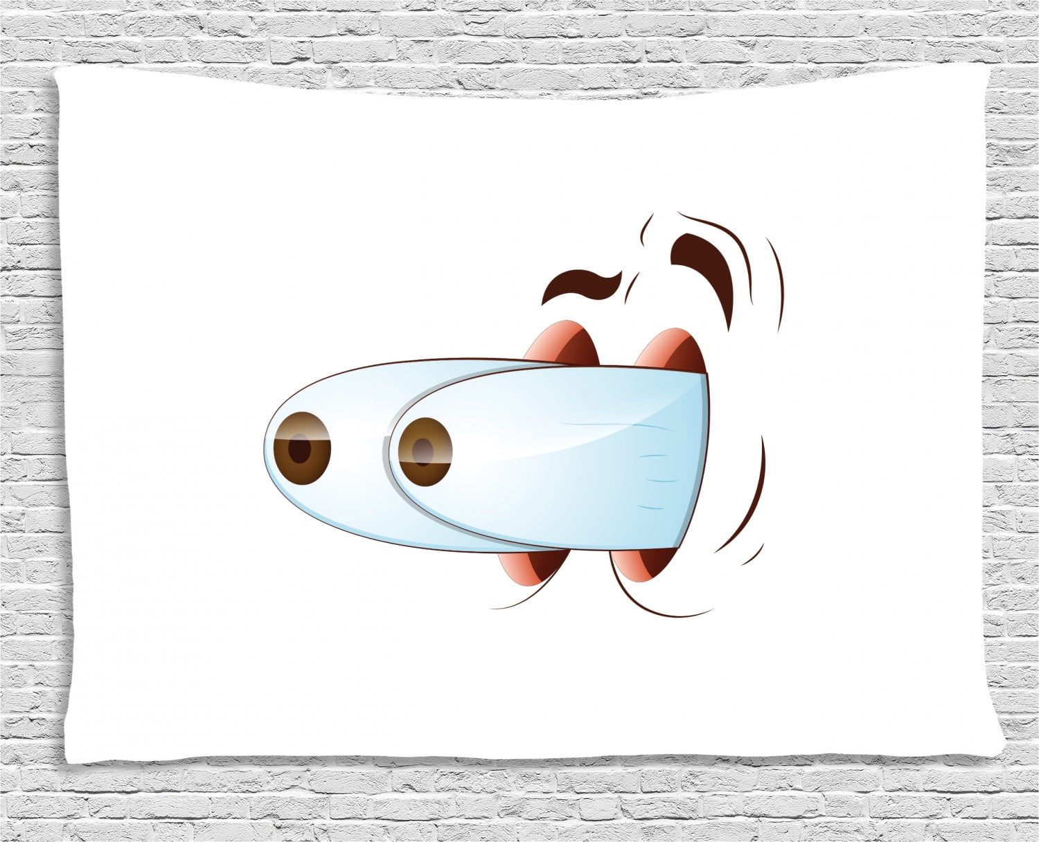 Eye Tapestry, Fun Caricature of Goofy Character Taken by Surprise Eyes ...