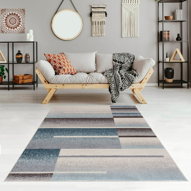 Keen Home Design Geometric 5x8 Area Rugs Elite Collection Non-Shedding ...