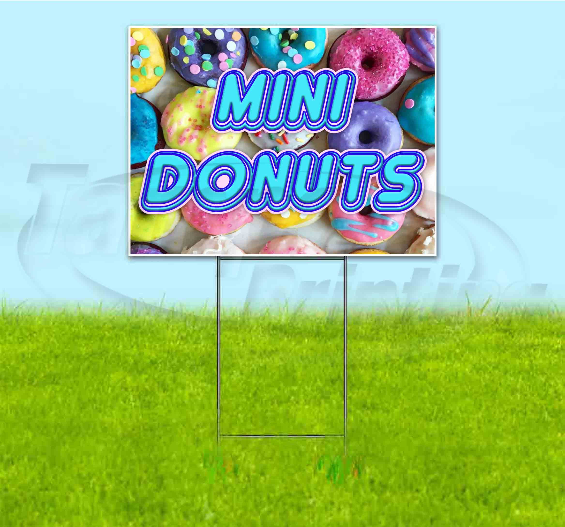 Mini Donuts (18" x 24") Yard Sign, Includes Metal Step Stake - Walmart.com