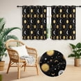 Sun and Moon Gothic Pattern Blackout Curtains,Triple Weaved Fabric ...