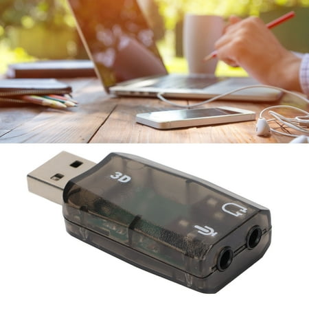 Tbest USB 2.0 To 3D Sound Card,USB Sound Card Stereo Virtual 5.1 Channel External Sound Adapter ...