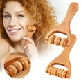 Ceimmol Wooden Double And Three Wheel Roller Massager Portable Dredge Massager