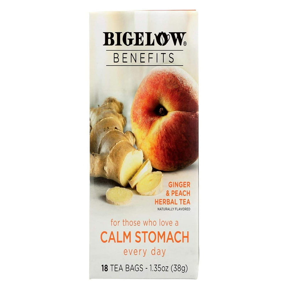 Bigelow Benefits Herbal Tea (Pack of 2) Ginger Peach, 18 Count Boxes ...