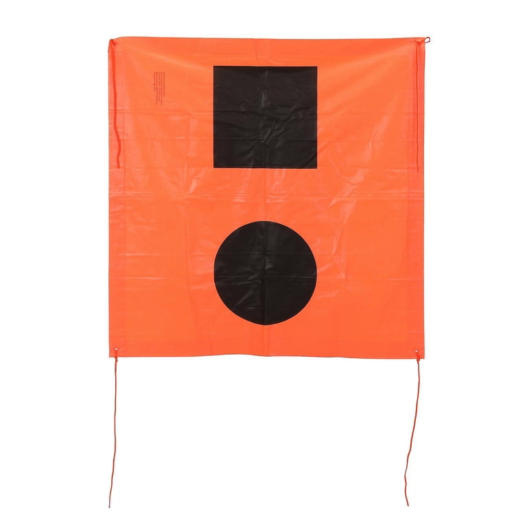Seachoice Heavy-Duty Marine-Grade Nylon Orange Ski Flag w/ Pole, 12 X 18