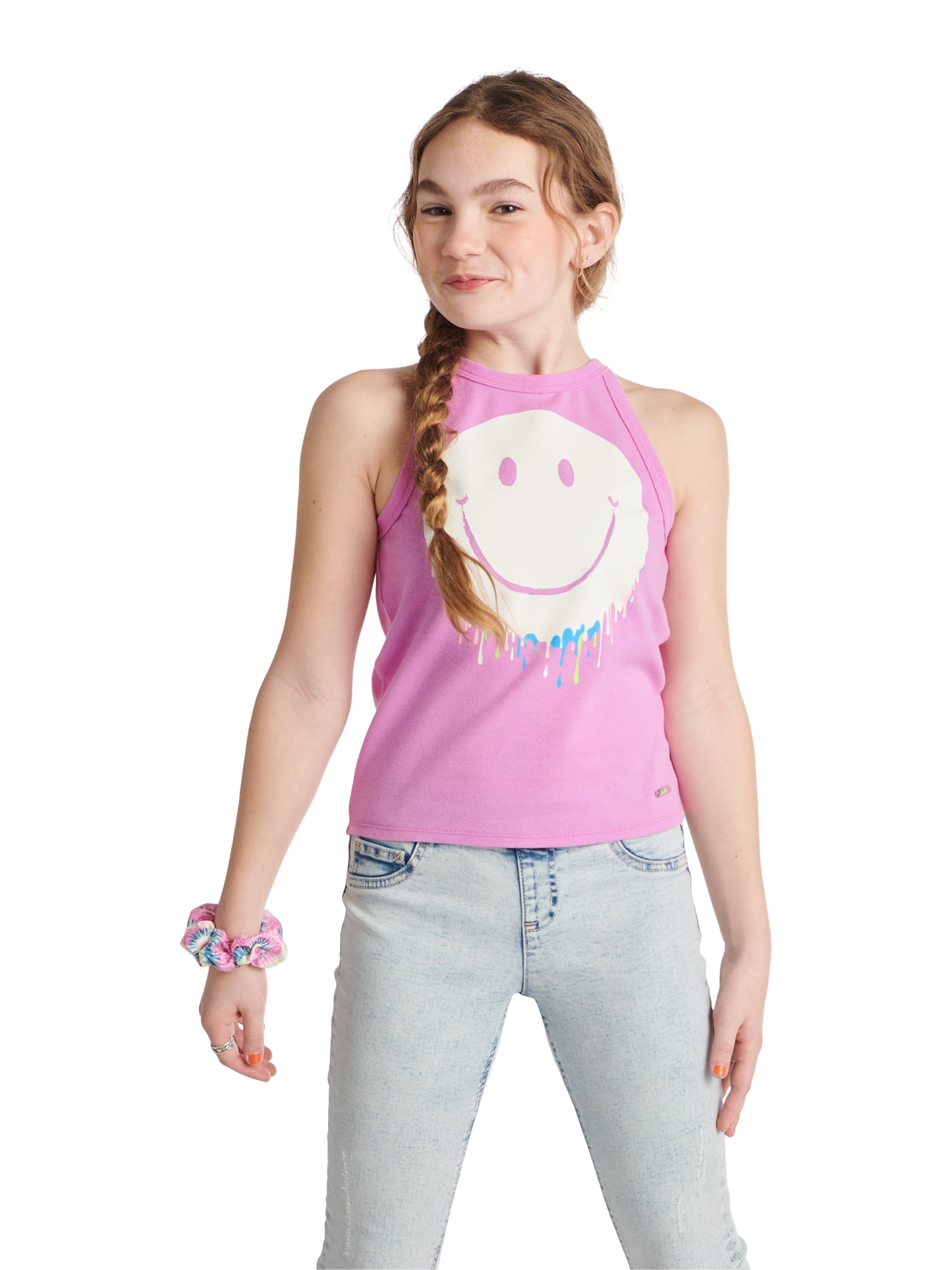 Justice Girls Ribbed High Neck Tank Top, Sizes XS-XLP - Walmart.com