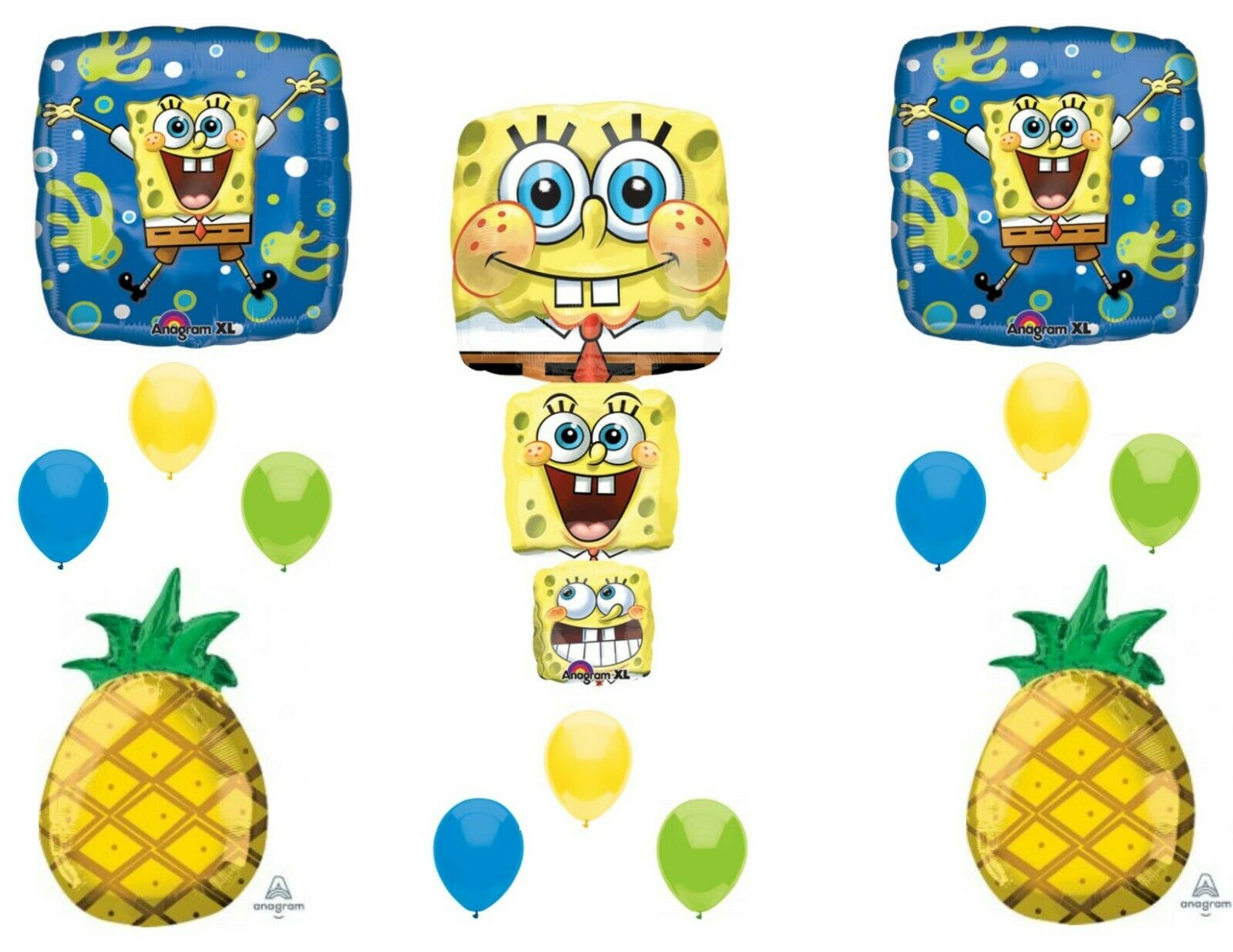 Spongebob Stacker & Pineapples Happy Birthday Party Balloons Decoration ...
