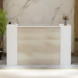 Timechee Modern Reception Desk Counter with 6-Tier Adjustable Shelf ...