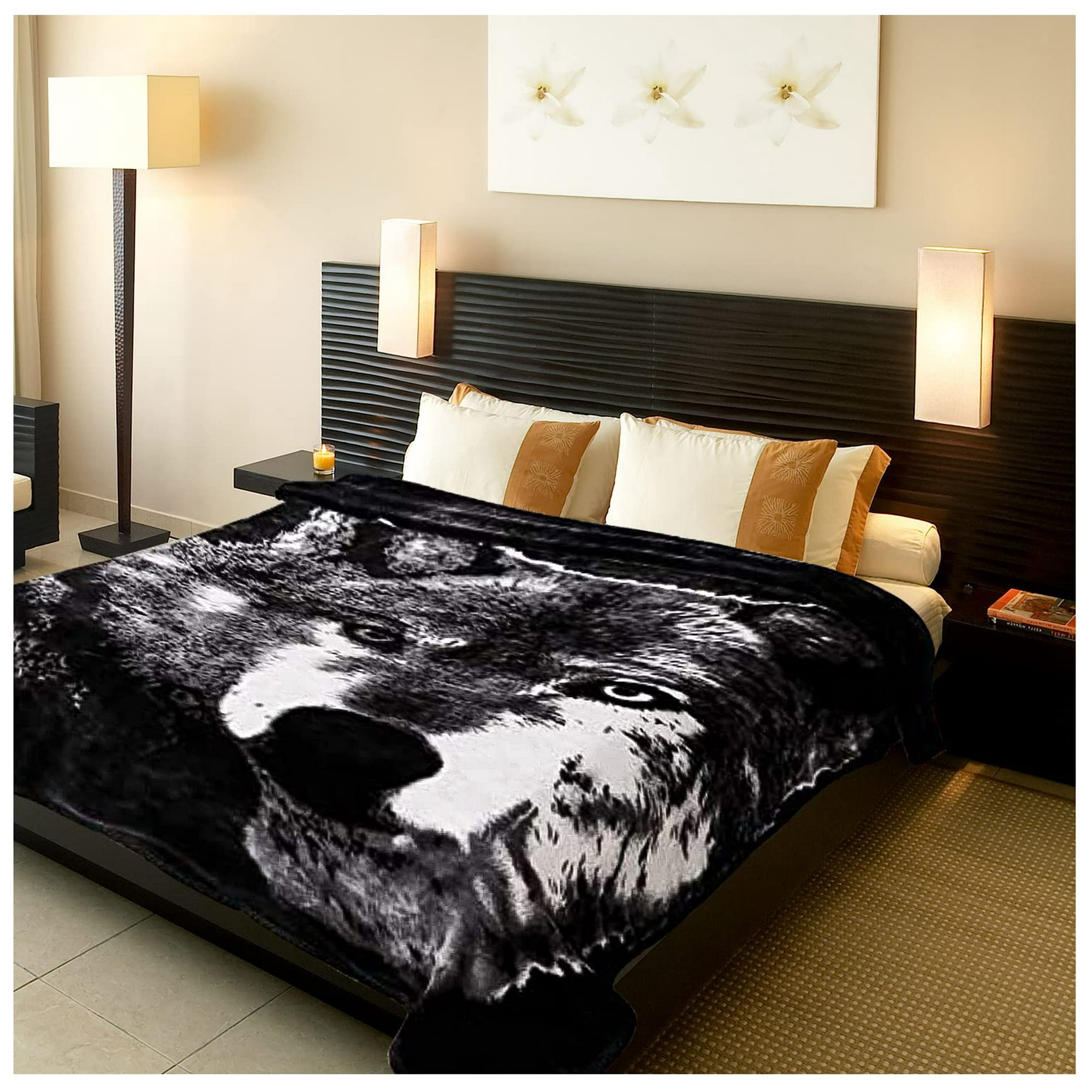 Click here for Hiyoko Blankets Wolf Throw Animal Blanket Queen Fa... prices