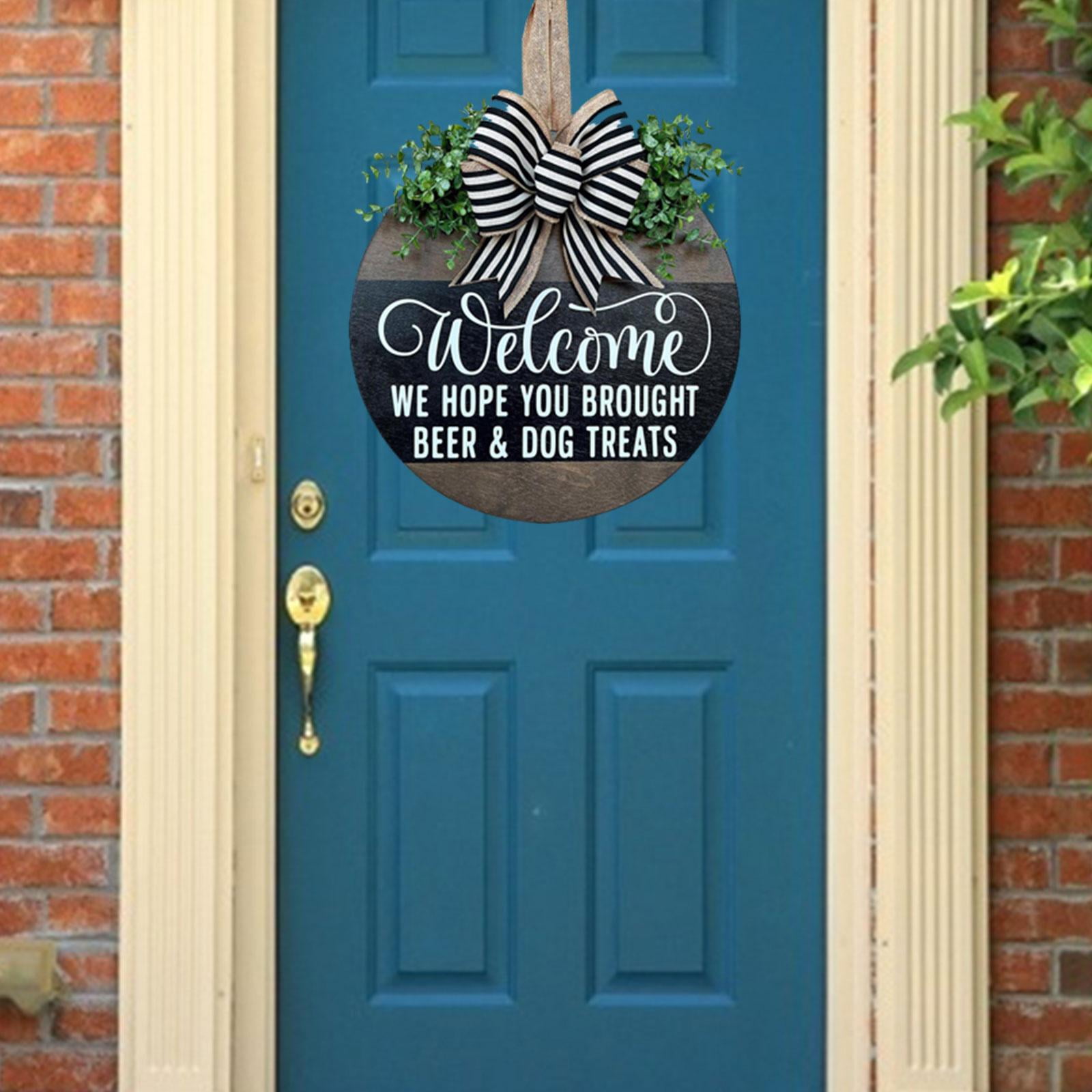 Seasonal Welcome Wreath Sign for Front Door Welcome Wreath Ornament ...