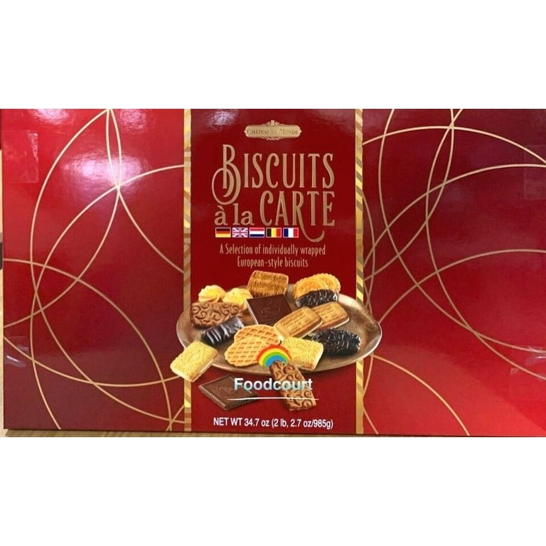 Chateau Du Monde Biscuits A La Carte European Assortment Cookie Gift Box Red 34.7 oz