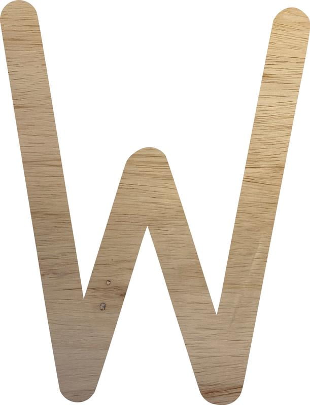 Wooden Letter W, Unfinished 4'' Craft Wood Letter, Paintable Wall ...