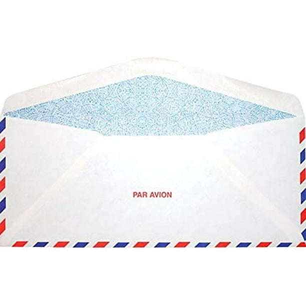 #10 Regular Envelopes (4 1/8 x 9 1/2) - Airmail w/Security Tint (50 Qty ...