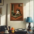 Affixzi Modern Cat Vinyl Poster, Turntable Music Canvas Wall Art, Funny ...