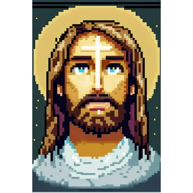 24x36 gallery poster, Jesus Christ 8 bit graphics p14 - Walmart.com